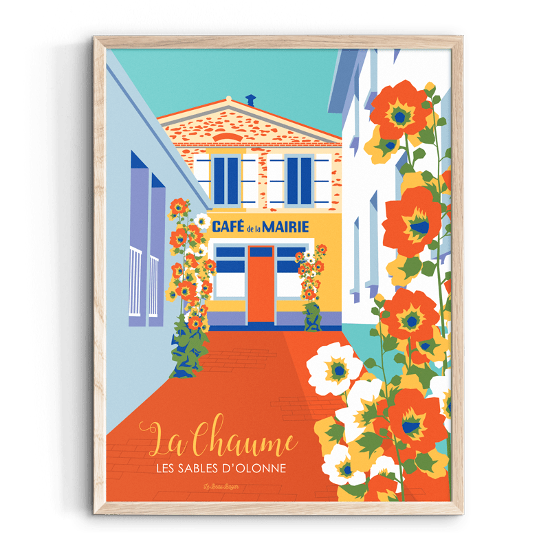 Affiche LES SABLES D'OLONNE Café de la Mairie - La Chaume - Le Beau Bazar